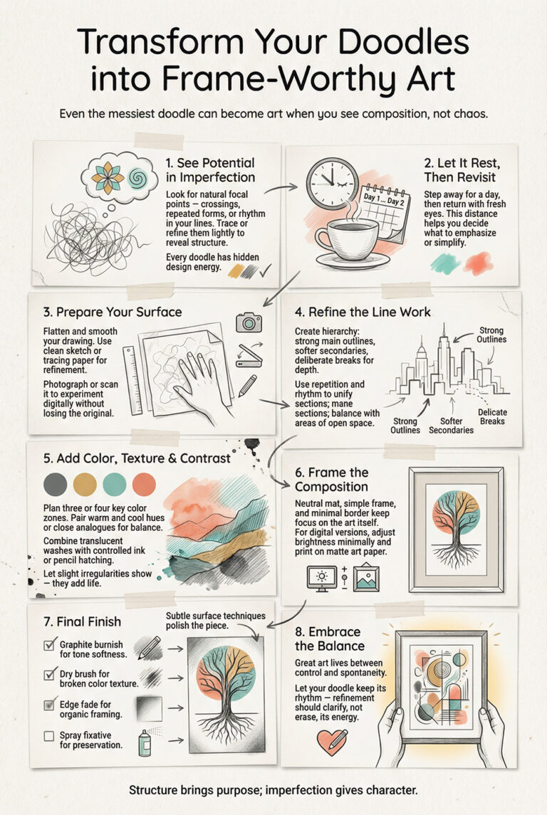 How to Turn Messy Doodles Into Frame‑Worthy Art - Finebrushes